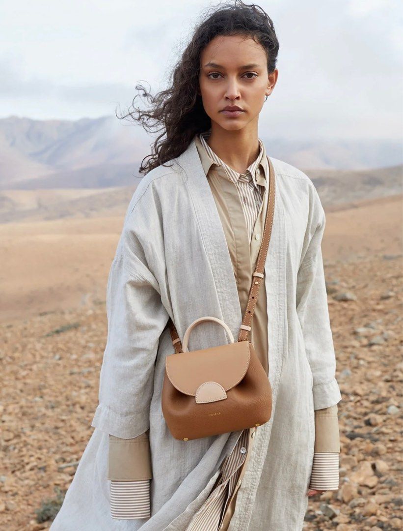 POLENE -Number One Nano Bag - Trio Camel Textured leather, 名牌, 手袋及銀包 ...
