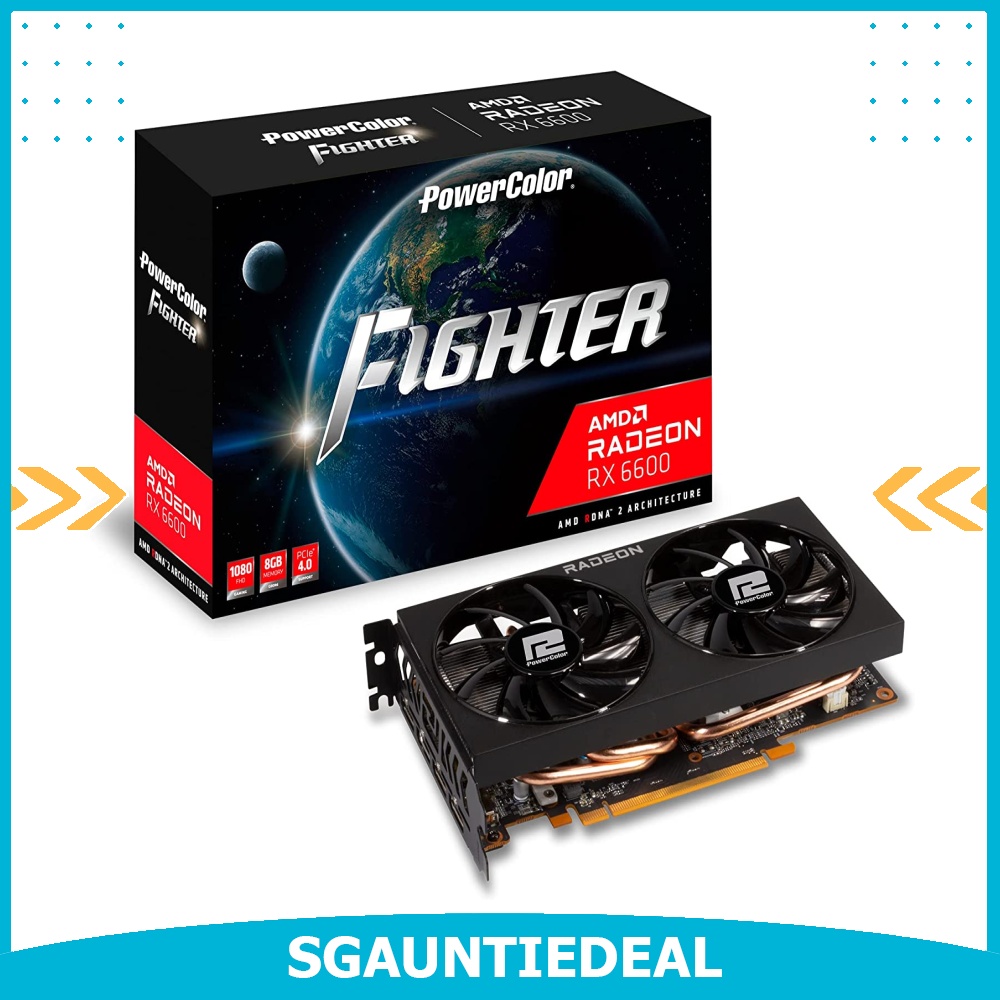 PowerColor Fighter AMD Radeon RX 6600 Graphics Card with 8GB GDDR6 ...