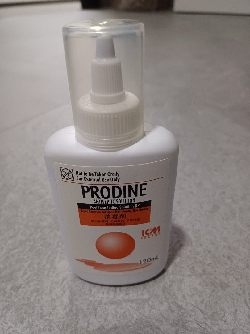 Prodine antiseptic solution 120ml, Health & Nutrition, Medical Supplies ...
