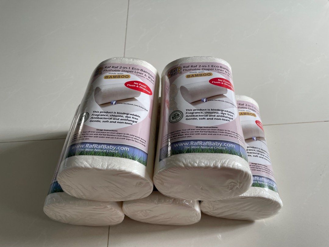 Raf Raf Eco Bamboo Flushable Diaper Liner, Babies & Kids, Bathing ...