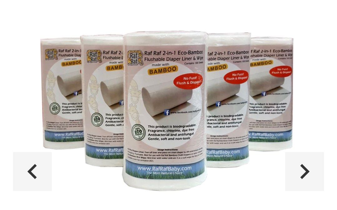 Raf Raf Eco Bamboo Flushable Diaper Liner, Babies & Kids, Bathing ...