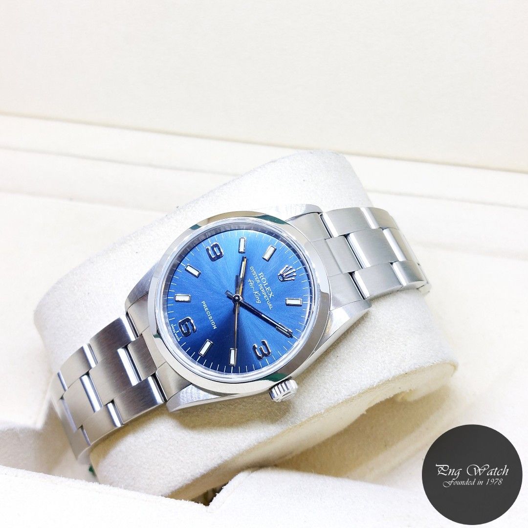 Rolex 34mm Oyster Perpetual Blue Dial Air-King REF: 14000M (Y Series ...