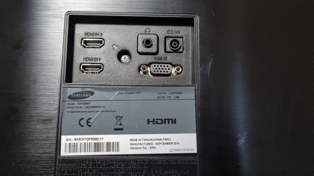 Samsung Monitor S27D590P, Computers & Tech, Parts & Accessories ...