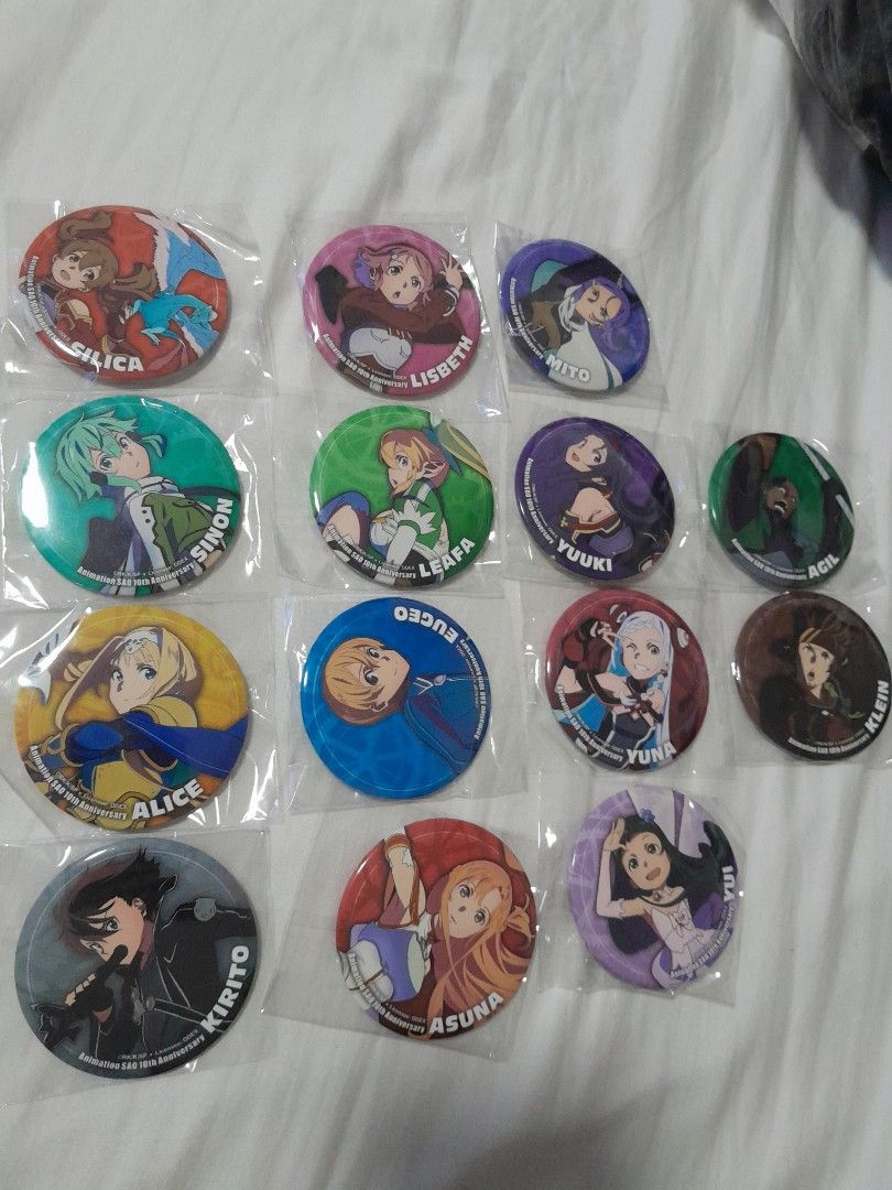 SAO Anime 10th Anniversary Badges, Hobbies & Toys, Memorabilia ...