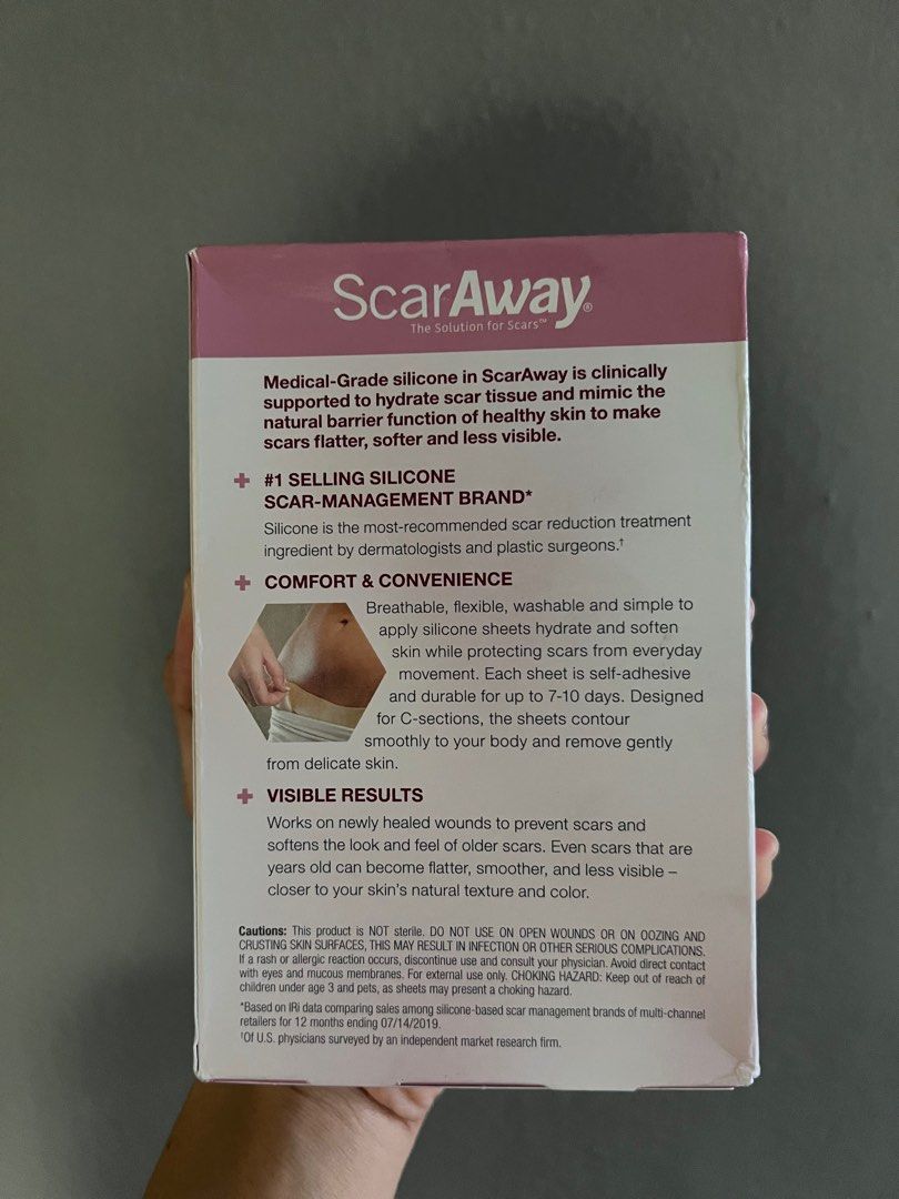 ScarAway silicone scar sheets, Health & Nutrition, Medical Supplies ...