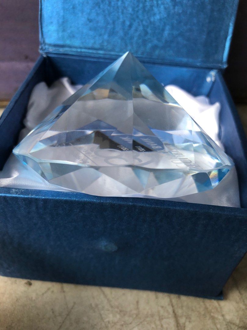 Security Bank 60 Years Big Crystal Paperweight on Carousell