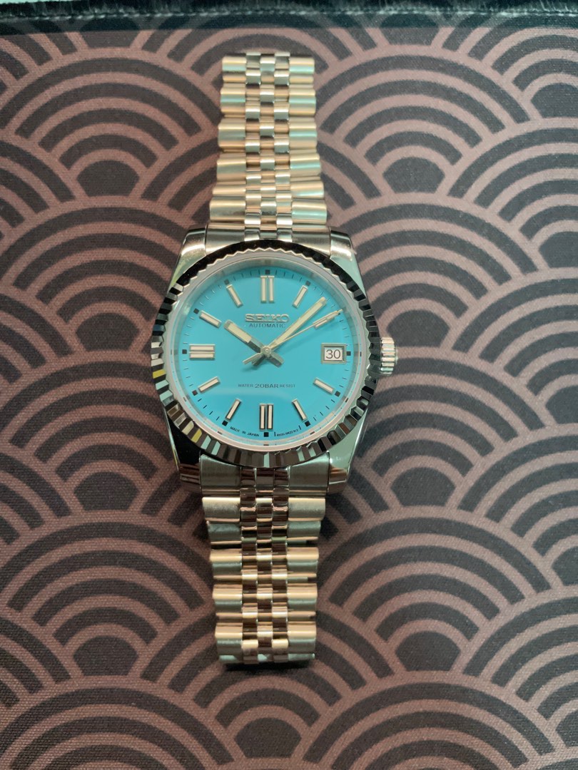 Seiko Custom Mod “Datejust Tiffany” 36mm case, Men's Fashion, Watches ...