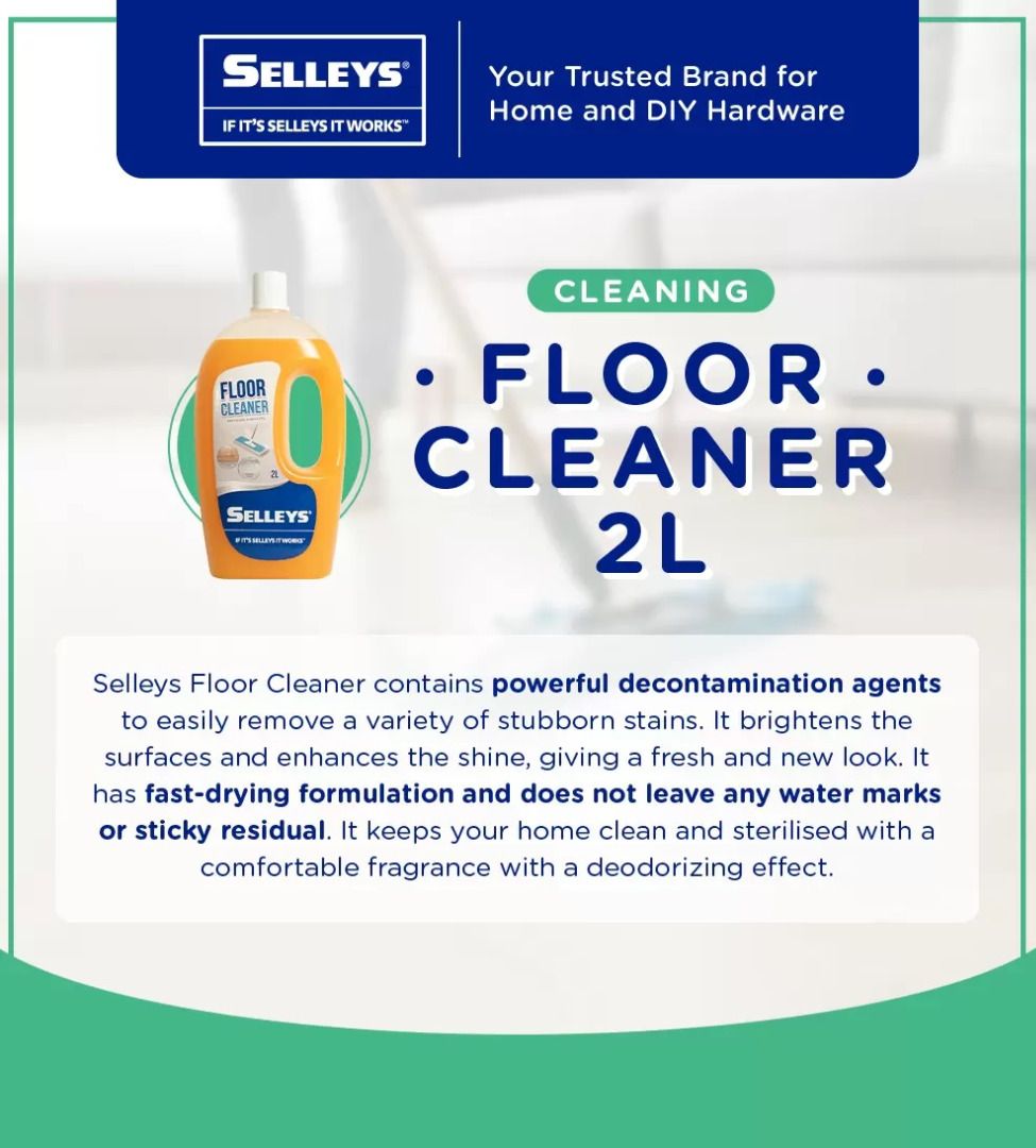 Selleys Anti Bacterial Orange Scent Floor Cleaner - 2 Litres, Furniture ...