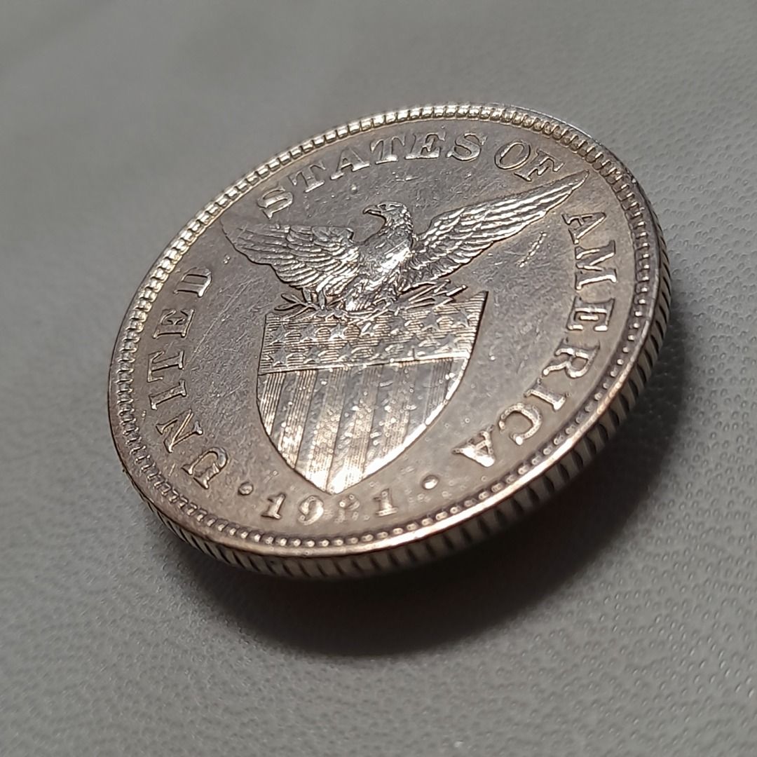 SILVER COIN: 1921 FIFTY 50-CENTAVOS - U.S. Philippine (USPI) Coin - (2150), Hobbies & Toys ...