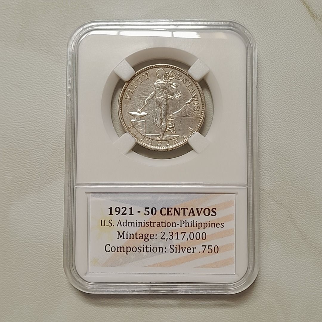SILVER COIN: 1921 FIFTY 50-CENTAVOS - U.S. Philippine (USPI) Coin - (2150), Hobbies & Toys ...
