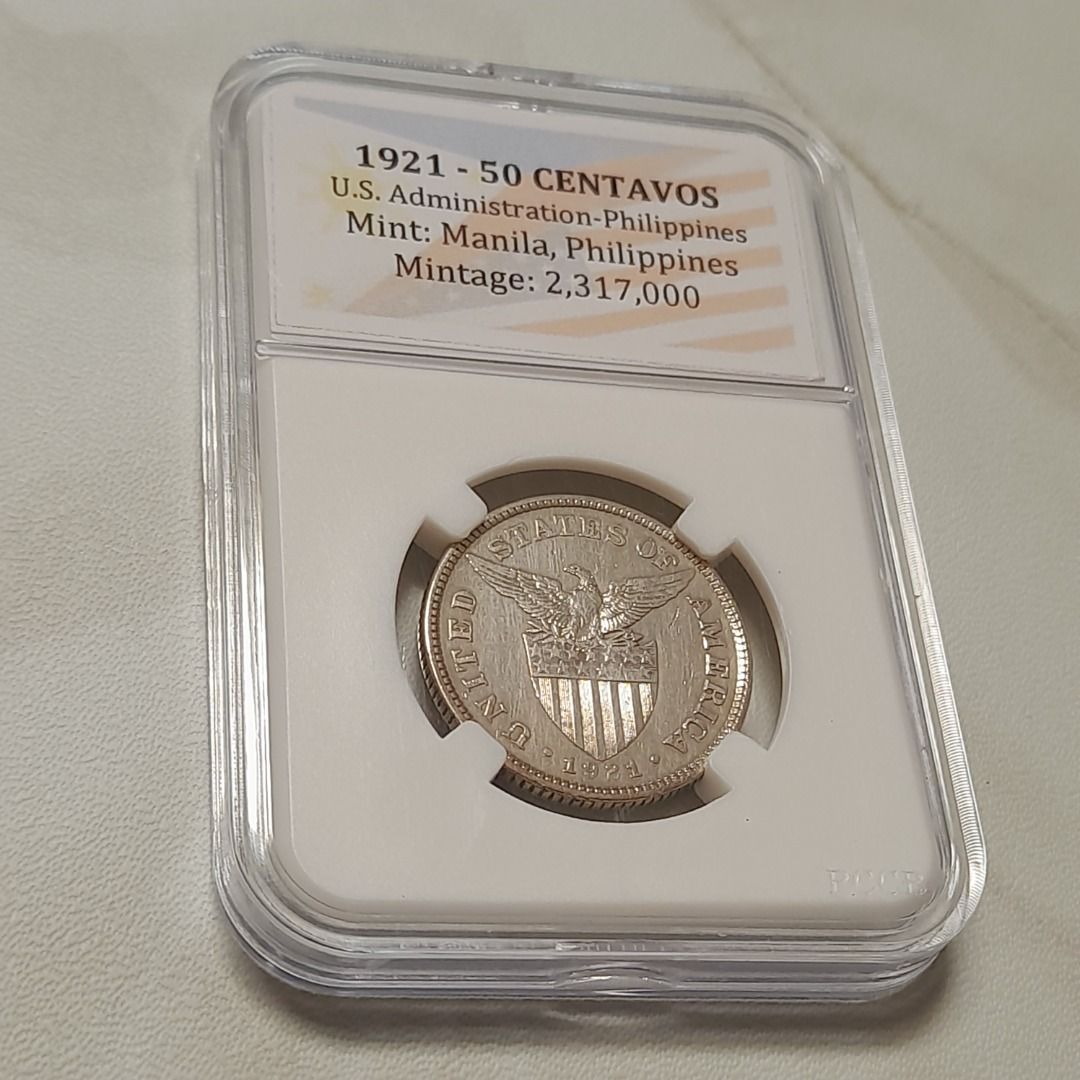 SILVER COIN: 1921 FIFTY 50-CENTAVOS - U.S. Philippine (USPI) Coin - (2150), Hobbies & Toys ...
