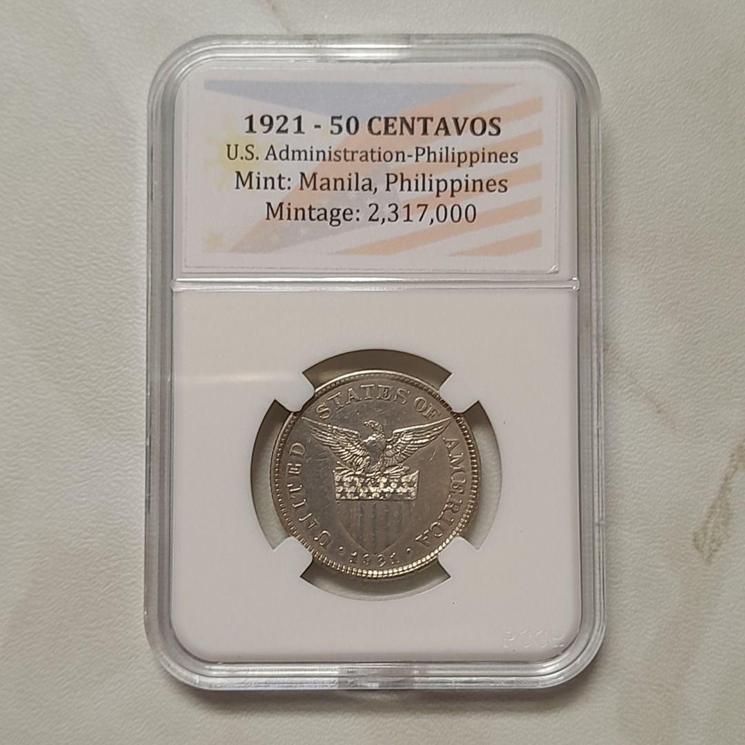 SILVER COIN: 1921 FIFTY 50-CENTAVOS - U.S. Philippine (USPI) Coin - (2150), Hobbies & Toys ...