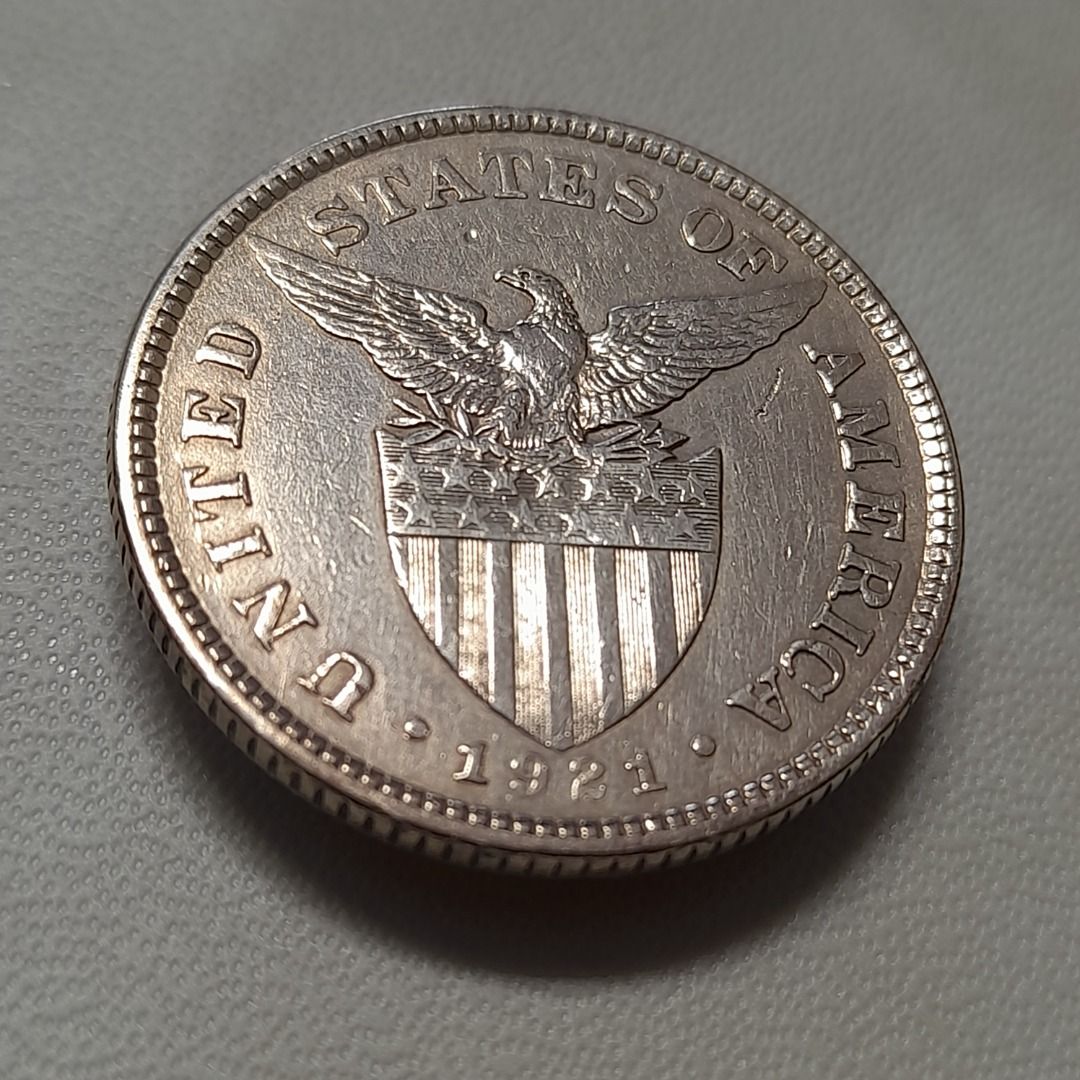 SILVER COIN: 1921 FIFTY 50-CENTAVOS - U.S. Philippine (USPI) Coin - (2150), Hobbies & Toys ...