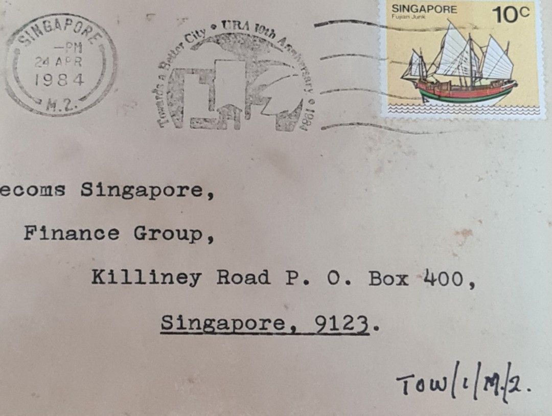 Singapore A group 4 postal slogan " Towards. Better City. URA 10th ...