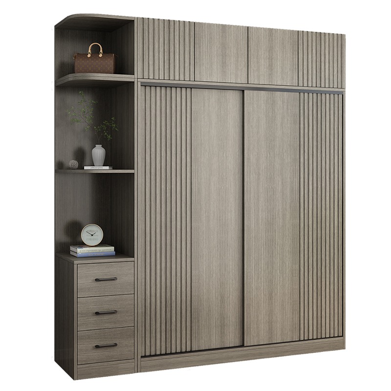 Sliding Door Wardrobe metal clothes rail Large Storage Space Aluminum ...