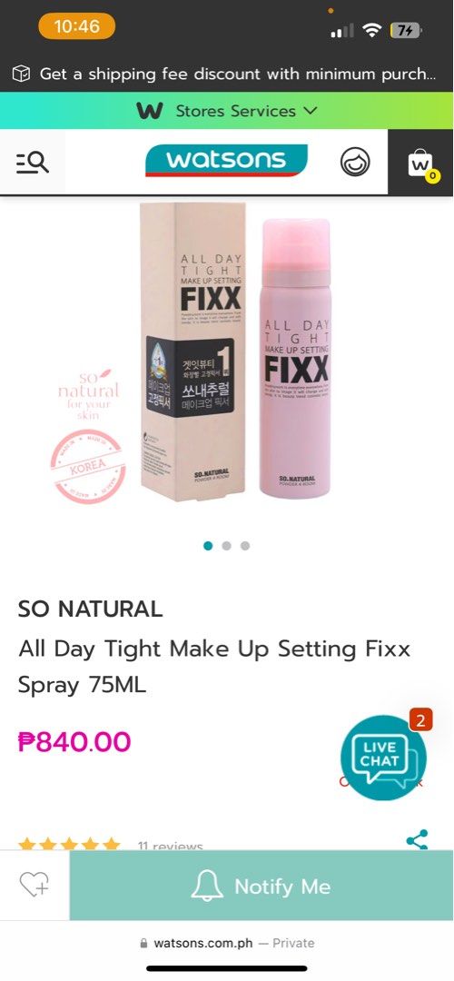 So Natural All Day FIXX Makeup Setting Spray, Beauty & Personal Care ...