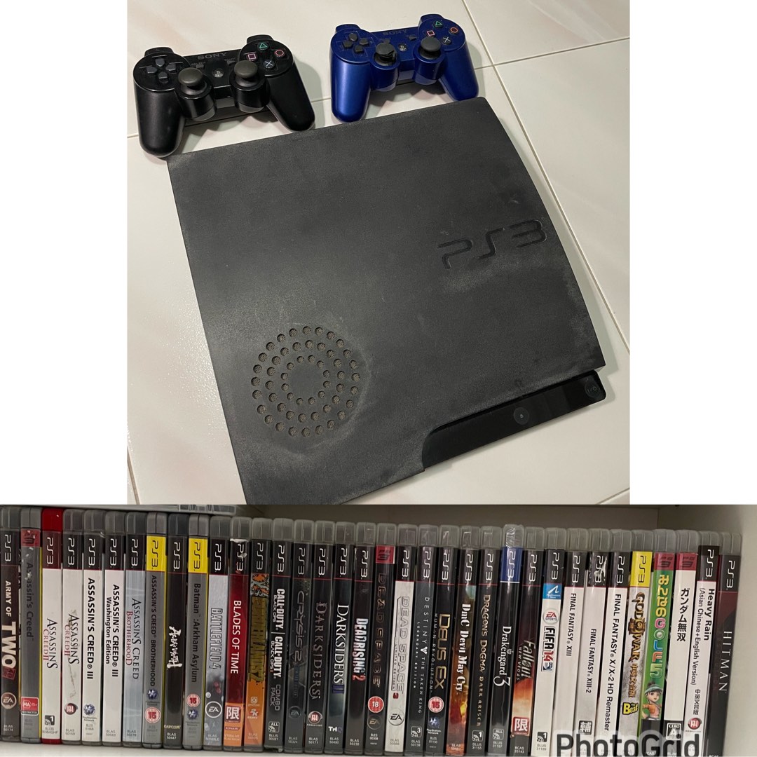 Sony Playstation PS3 Slim 62 games with 2 Controllers, Video Gaming ...