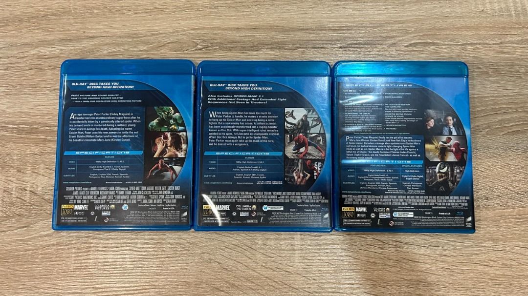 Spider-Man Trilogy Blu-ray Disc Box Set, Hobbies & Toys, Music & Media ...