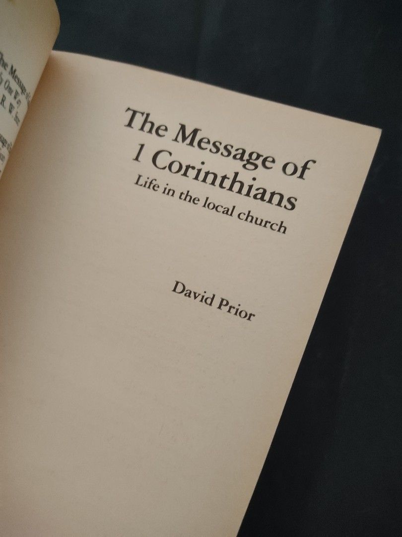 The Message of 1 Corinthians by David Prior, Hobbies & Toys, Books ...