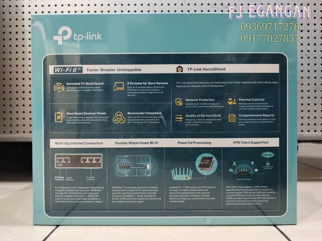 TP-LINK Archer AX95 AX7800 Tri-Band 8-Stream Wi-Fi 6 Router, Computers ...
