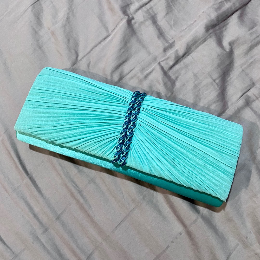 Bonita Turquoise Blue Clutch Dinner Formal Prom Bag Purse, Women's ...