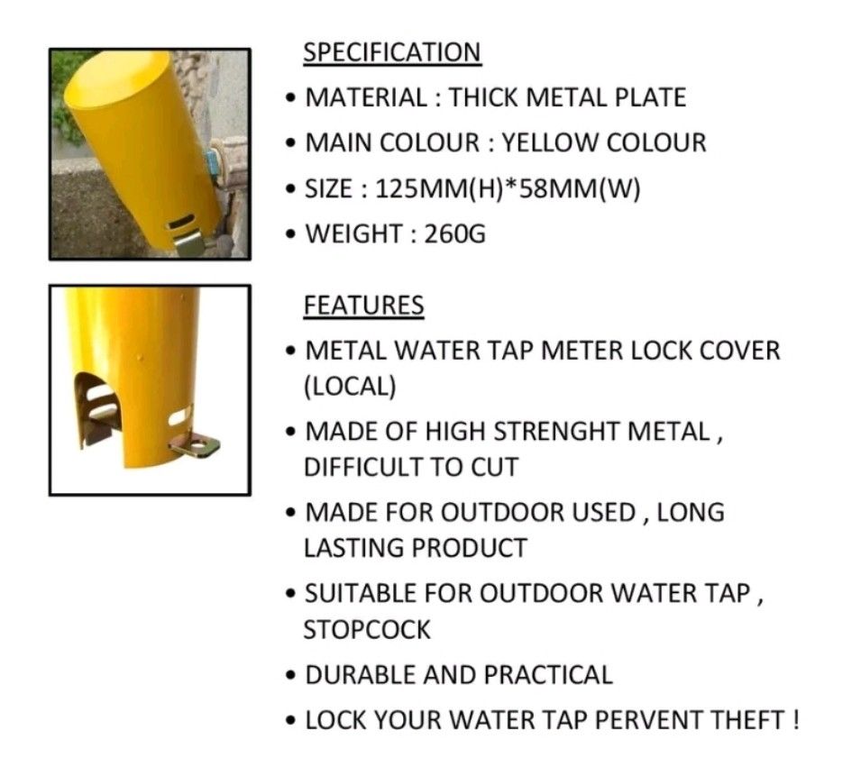 WATER TAP METER LOCK COVER, Furniture & Home Living, Home Improvement ...