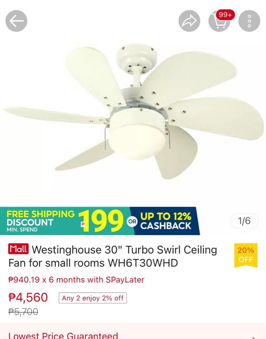 Westinghouse Ceiling Fan on Carousell