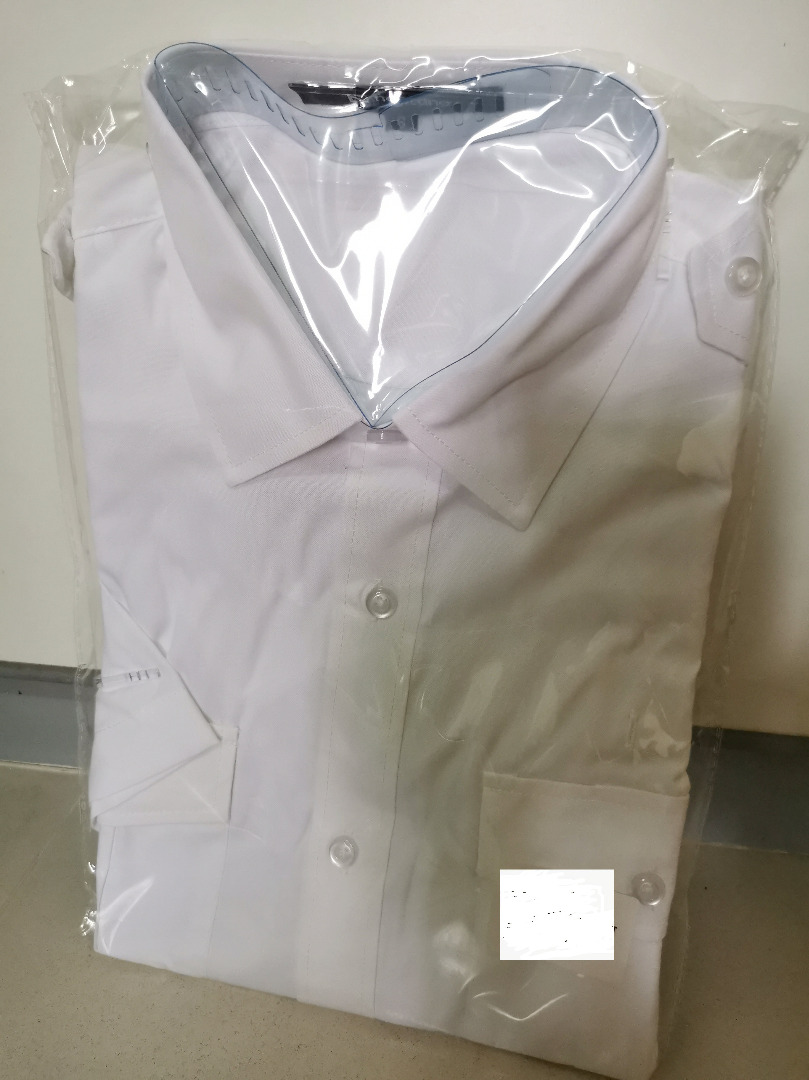 White universal uniform with 2 pockets (for student / security guard ...