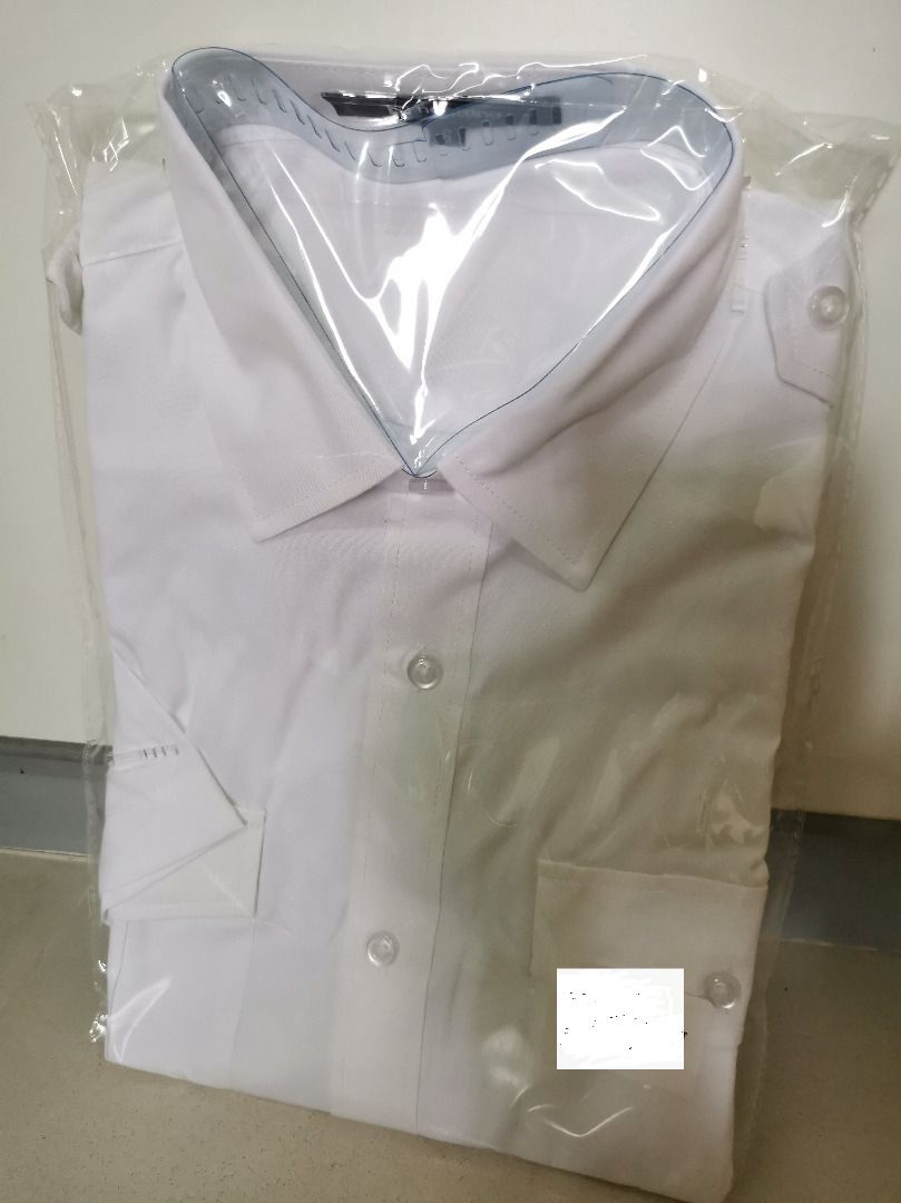 White universal uniform with 2 pockets (for student / security guard ...