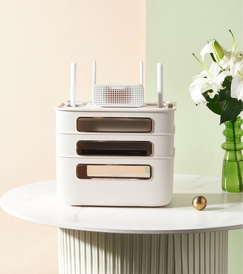 WiFi Router Storage Box Wire TV Set Top Box Shelf Socket Optical Cat ...