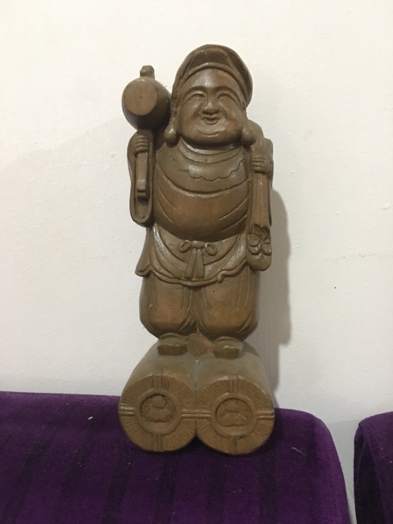 Wooden Daikoku ten Buddha on Carousell