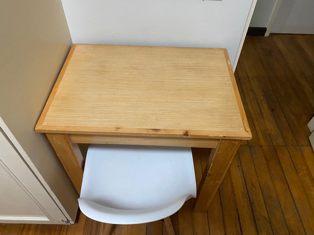 Wooden desk ( chair not included), Furniture & Home Living, Furniture ...