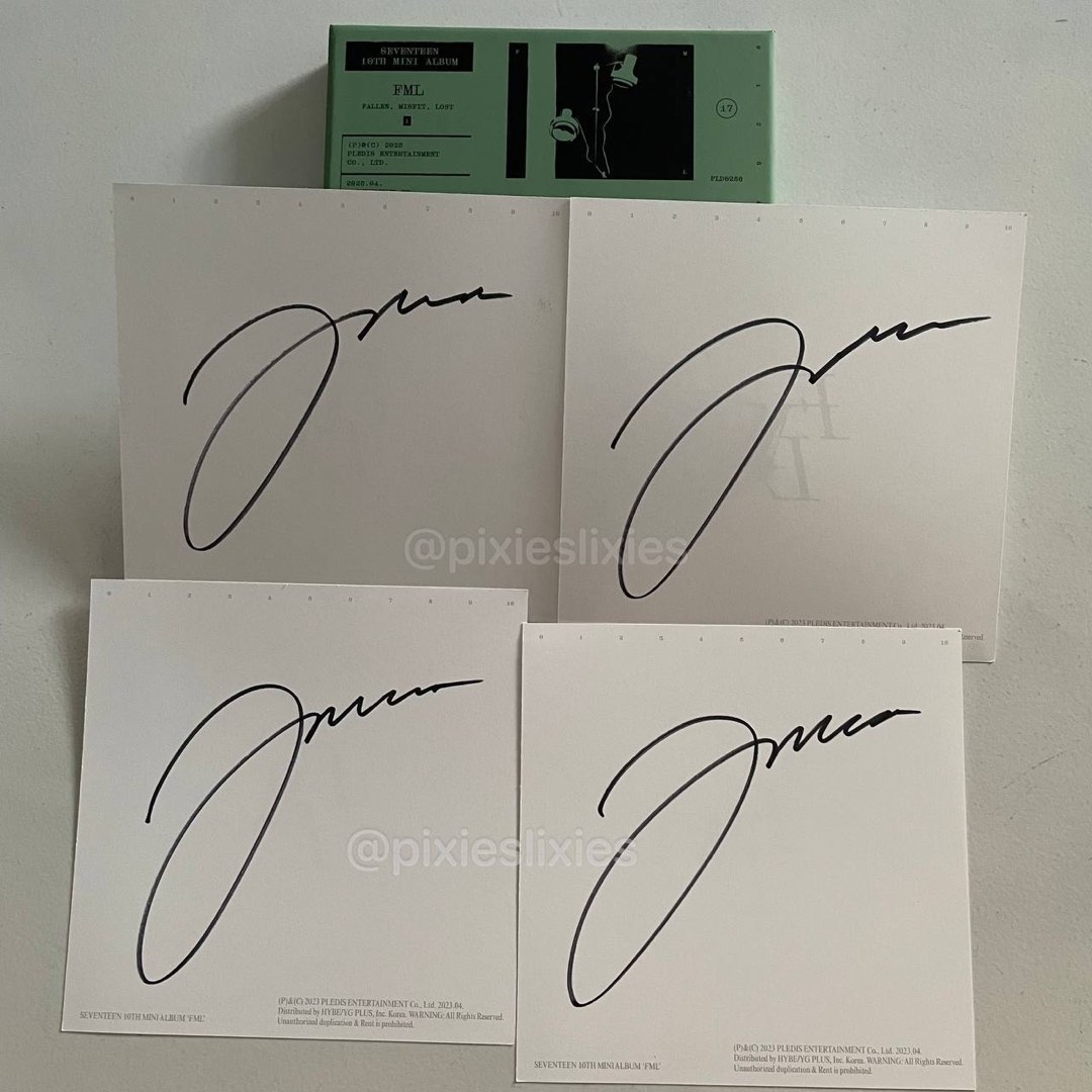 wtt / wts seventeen svt fml Joshua signed postcard, Hobbies & Toys ...