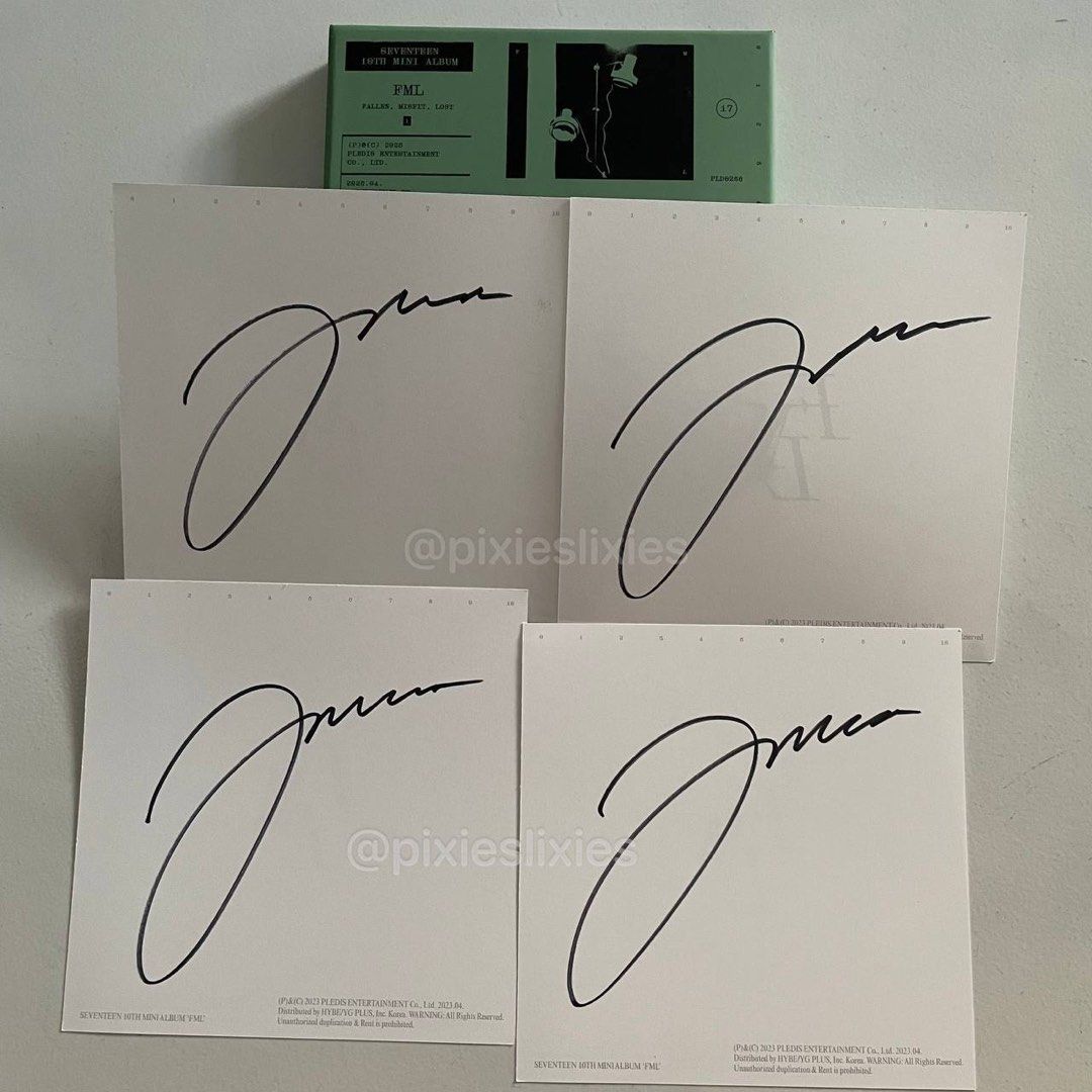 wtt / wts seventeen svt fml Joshua signed postcard, Hobbies & Toys ...