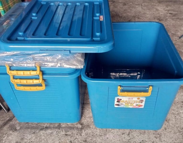 163L JNT BIG STORAGE BOXES - LIGHT BLUE on Carousell