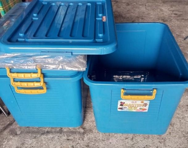 163L JNT BIG STORAGE BOXES - LIGHT BLUE on Carousell