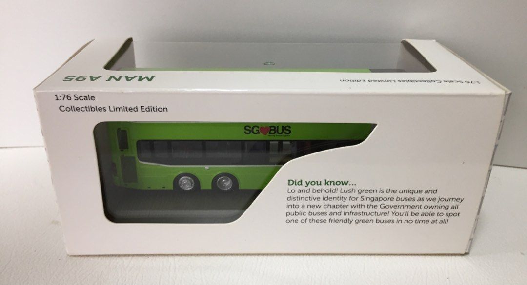 1/76 Man A95 Singapore 2017 green bus knackstop smrt livery, Hobbies ...