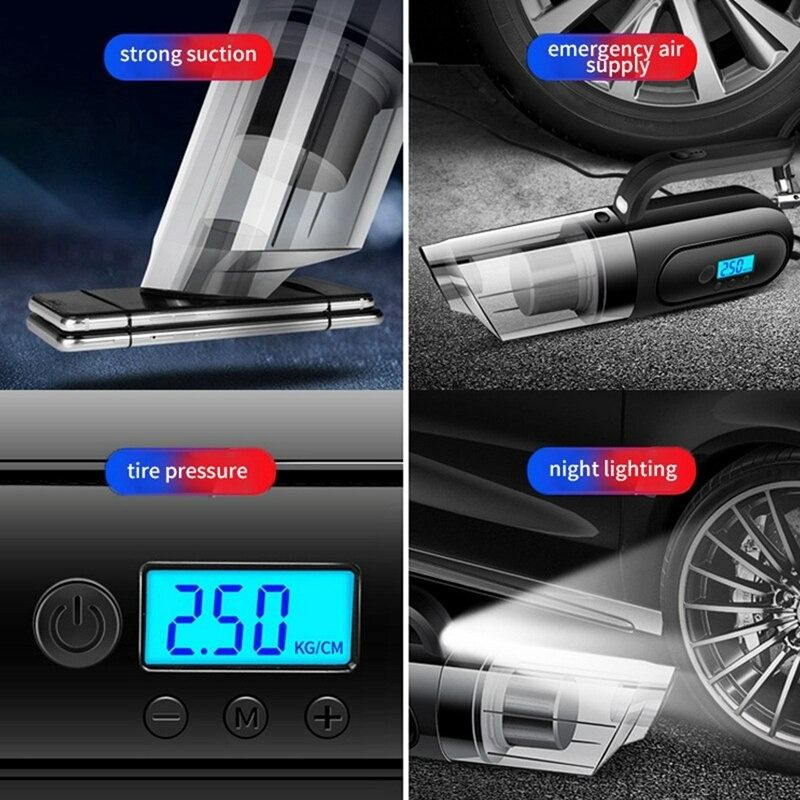 3022) 4-IN-1 HANDHELD CAR VACUUM CLEANER, AIR COMPRESSOR, TIRE INFLATOR ...