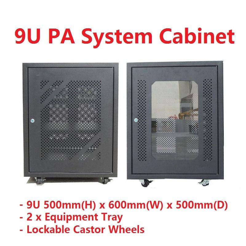 9U 500(H) x560(W) x500(D)mm Portable Equipment Rack - 9U CCTV Rack - 9U ...