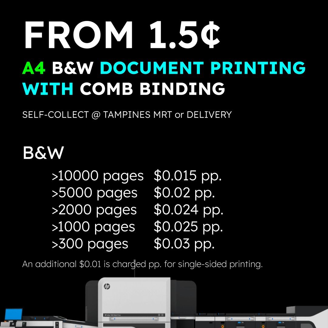 A4 B&W Printing, Comb Binding, Business Services, Printing, Design ...