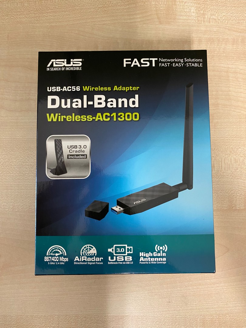 Asus Dual-band Wireless-AC1300 USB 3.0 Wi-Fi Adapter, Computers & Tech ...