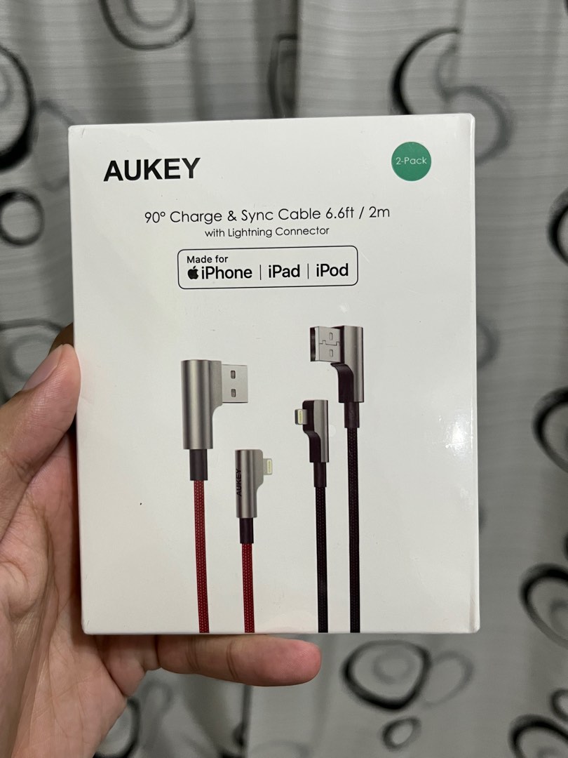 Aukey 90 Degree Lightning Data Cable, Mobile Phones & Gadgets, Mobile ...