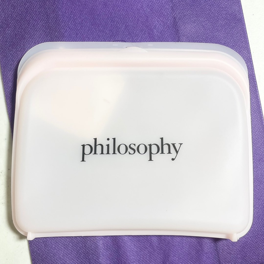 AUTHENTIC Philosophy amazing grace pink jelly makeup bag pouch travel ...