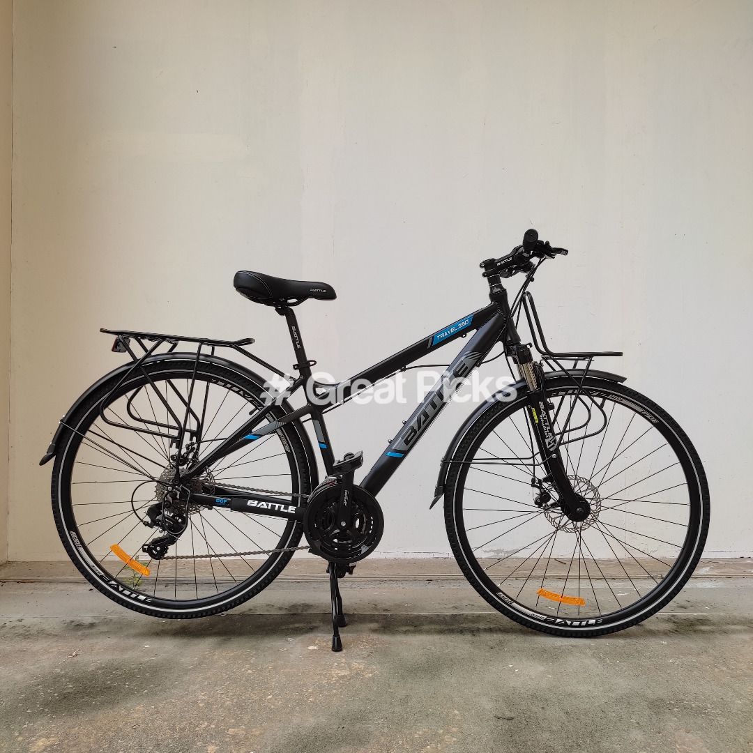 Black mountain bike 24s shimano 700cc wheel touring edition (ready ...