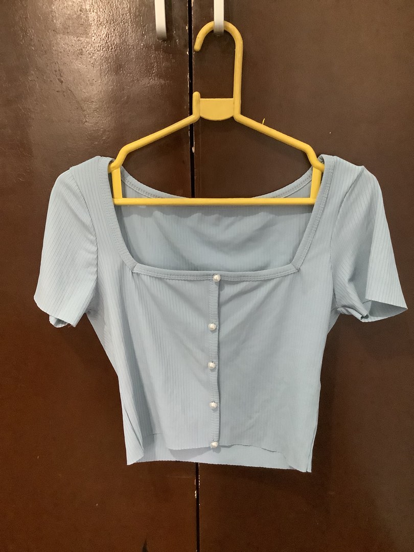 Blue top, Women's Fashion, Tops, Others Tops on Carousell