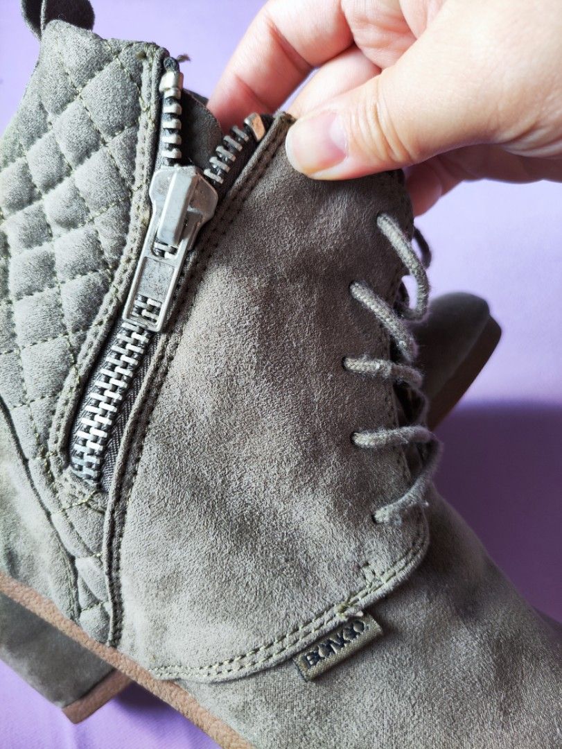 Bongo Suede Wedge Ankle Boots, Women's Fashion, Footwear, Boots on ...