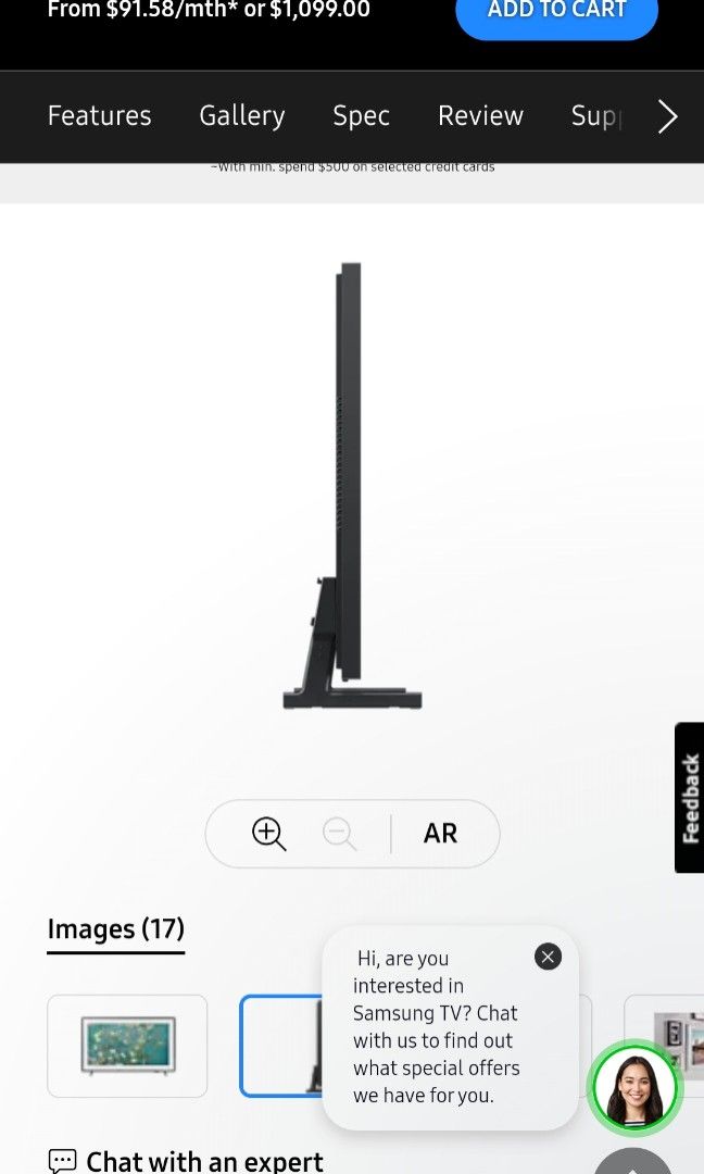 Brand new 32 inch Samsung Frame TV.. model : QALS03CBK, TV & Home ...