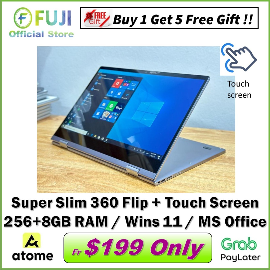Brand New 360 Flip Touch Screen Laptop - 8GB RAM - 256GB SSD - Free MS ...