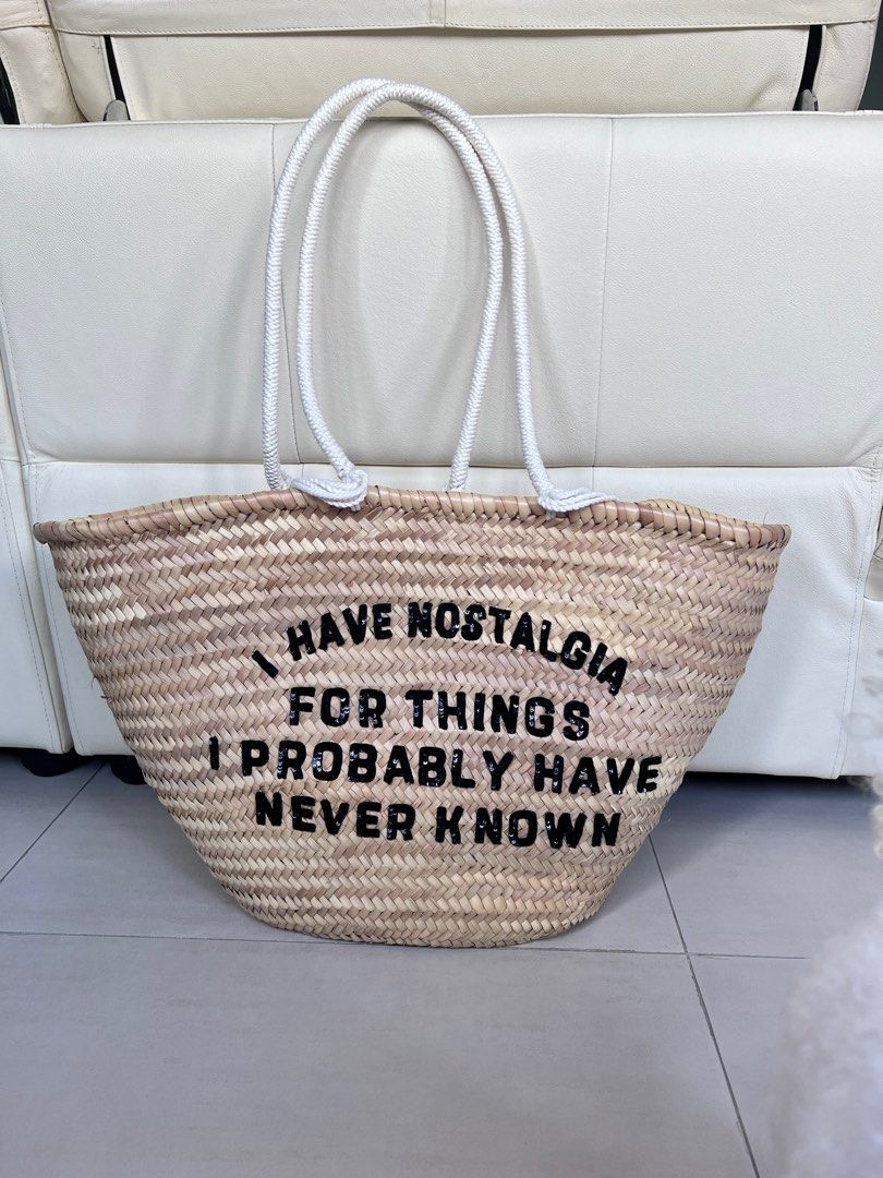 CELINE BEACH / PICNIC BAG (RATTAN/ RAFFIA), Women's Fashion, Bags ...