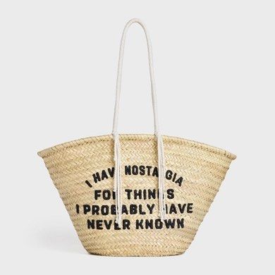 CELINE BEACH / PICNIC BAG (RATTAN/ RAFFIA), Women's Fashion, Bags ...